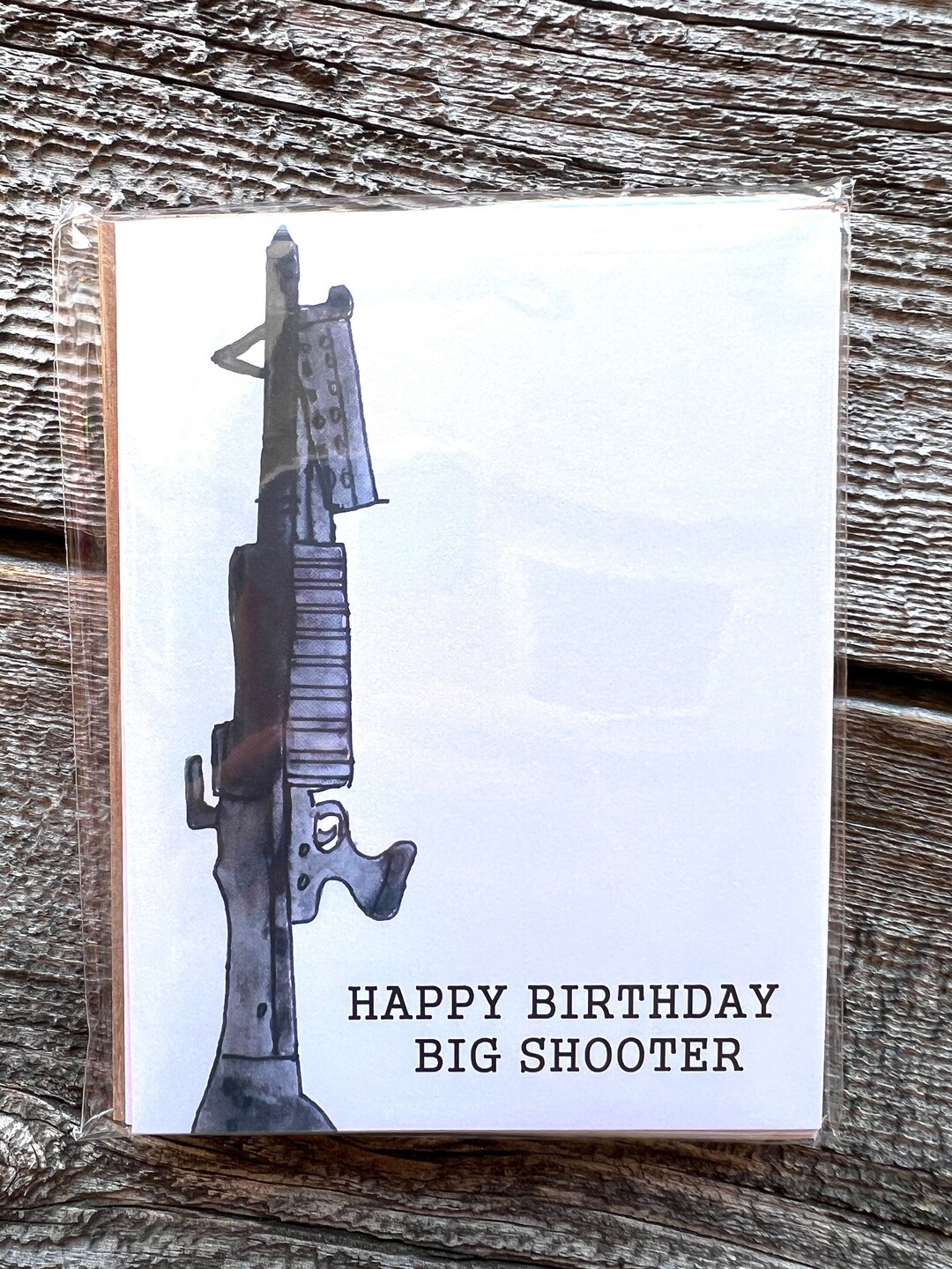 Happy Birthday Men's Greeting Card M60 Rifle Note Card 4 Card Pack ...