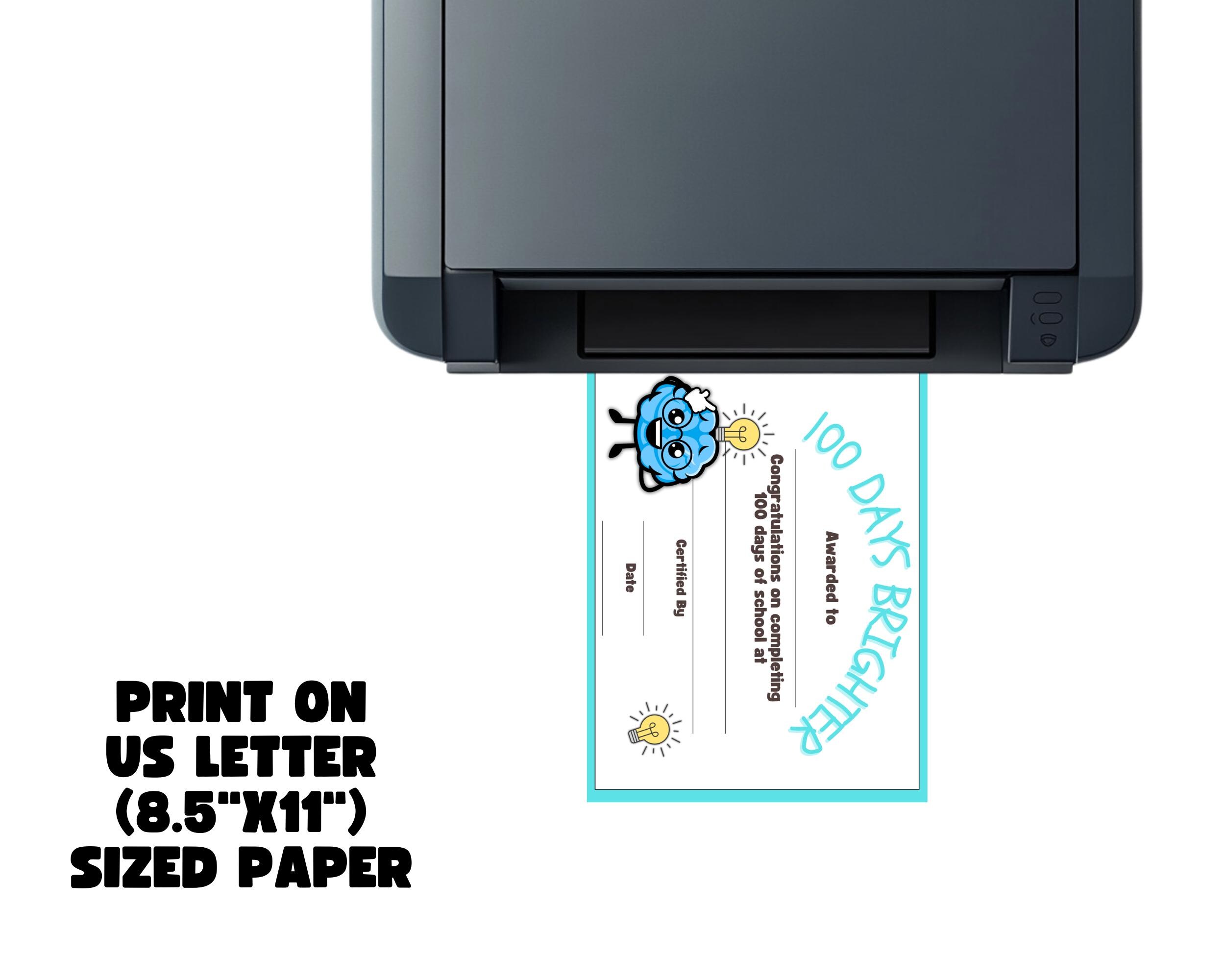 100 Days of School Printable Certificate of Achievement, School ...