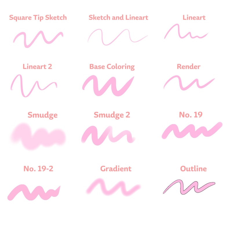 Anime Procreate Brushes, Manga Line Art, Sketch, Coloring, Rendering ...