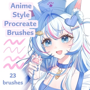 Anime Procreate Brushes, Manga Line Art, Sketch, Coloring, Rendering ...