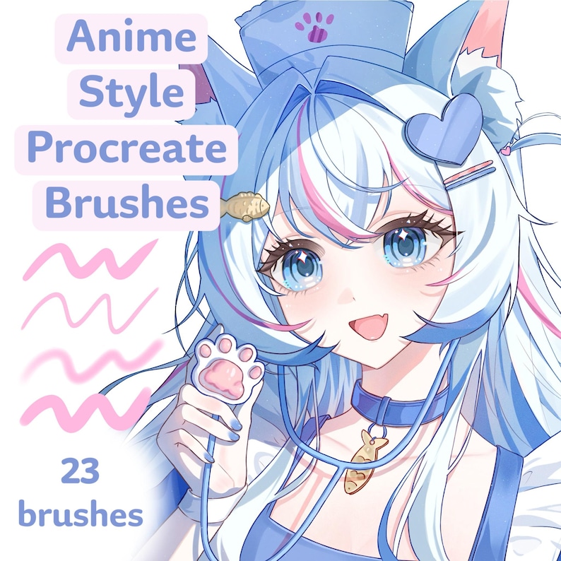 Anime Procreate Brushes, Manga Line Art, Sketch, Coloring, Rendering ...