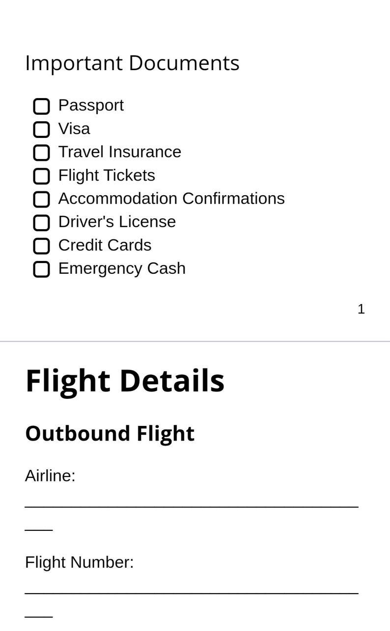 Printable Travel Planner PDF | Trip Planner | Budget Tracker | Packing ...