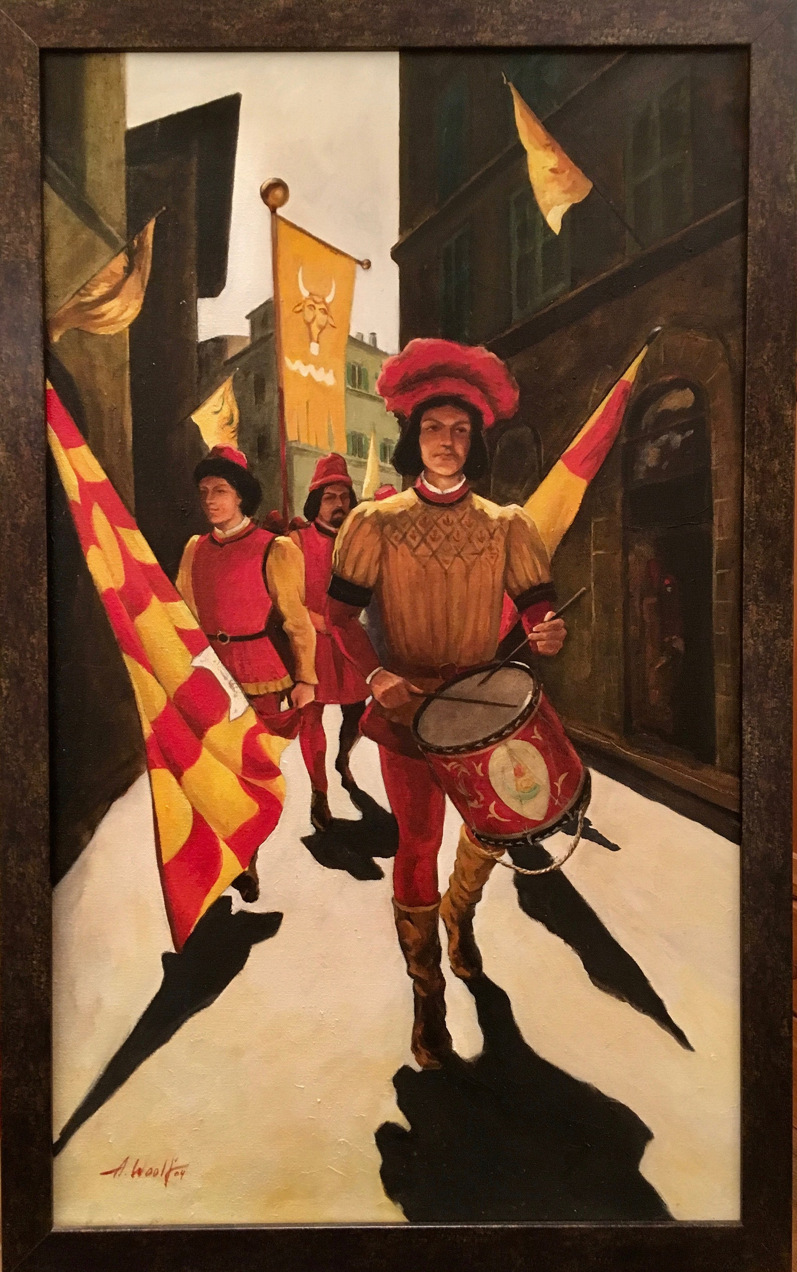 PALIO Procession With a Drummer, Siena, Italy, Fine Framed Art, 18"x30 ...