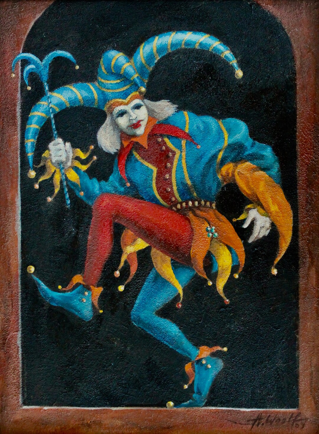 JESTER, Oil Painting, 14.25x18.25, Housewarming Gift, Romantic Wall Art ...