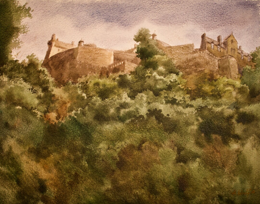 EDINBURGH Castle, Watercolor Painting, Framed Art, Memory Gift, Home ...