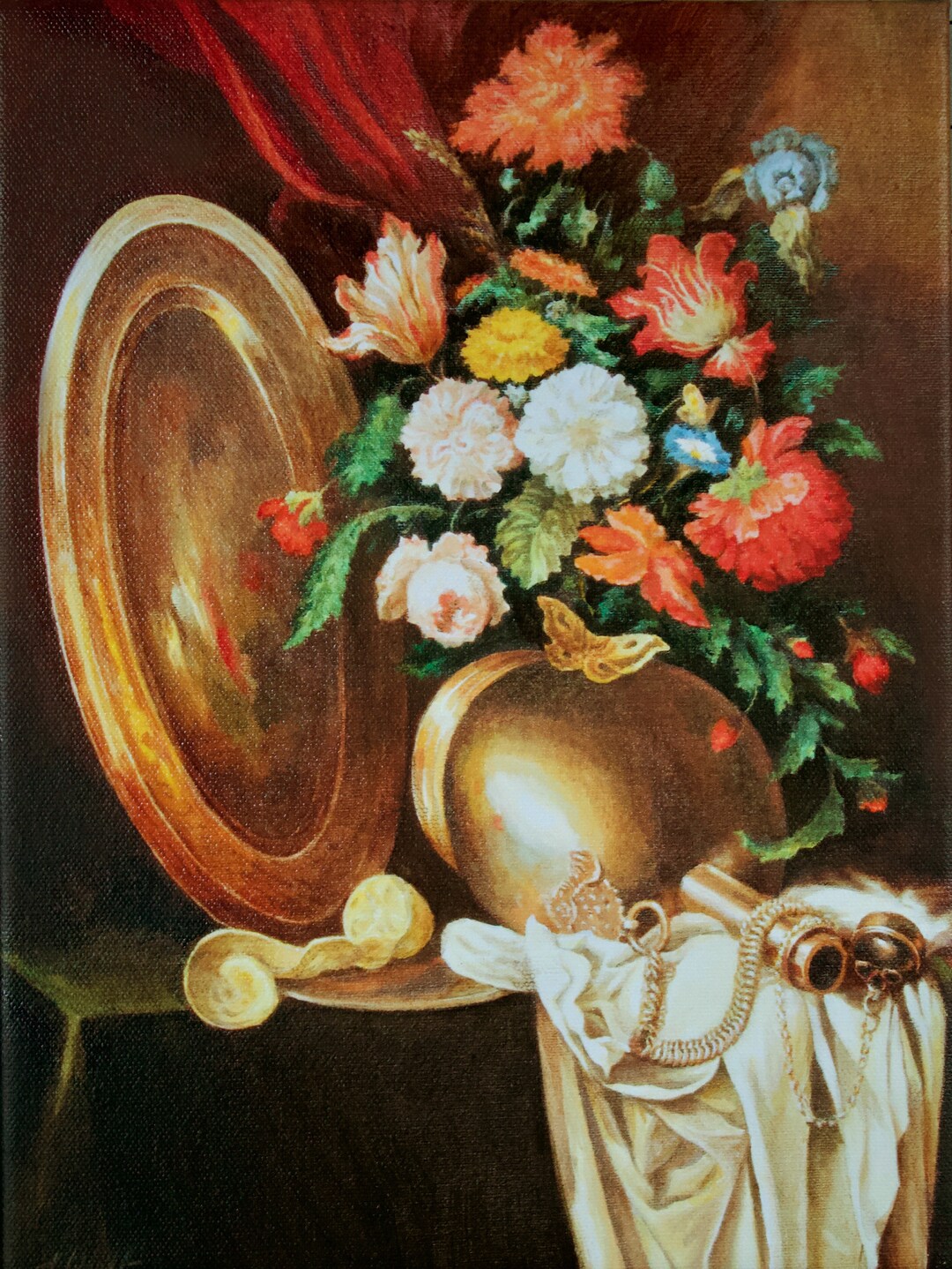 Dutch Masters' Style Still-life With Flowers, Fine Art, Oil on Canvas ...
