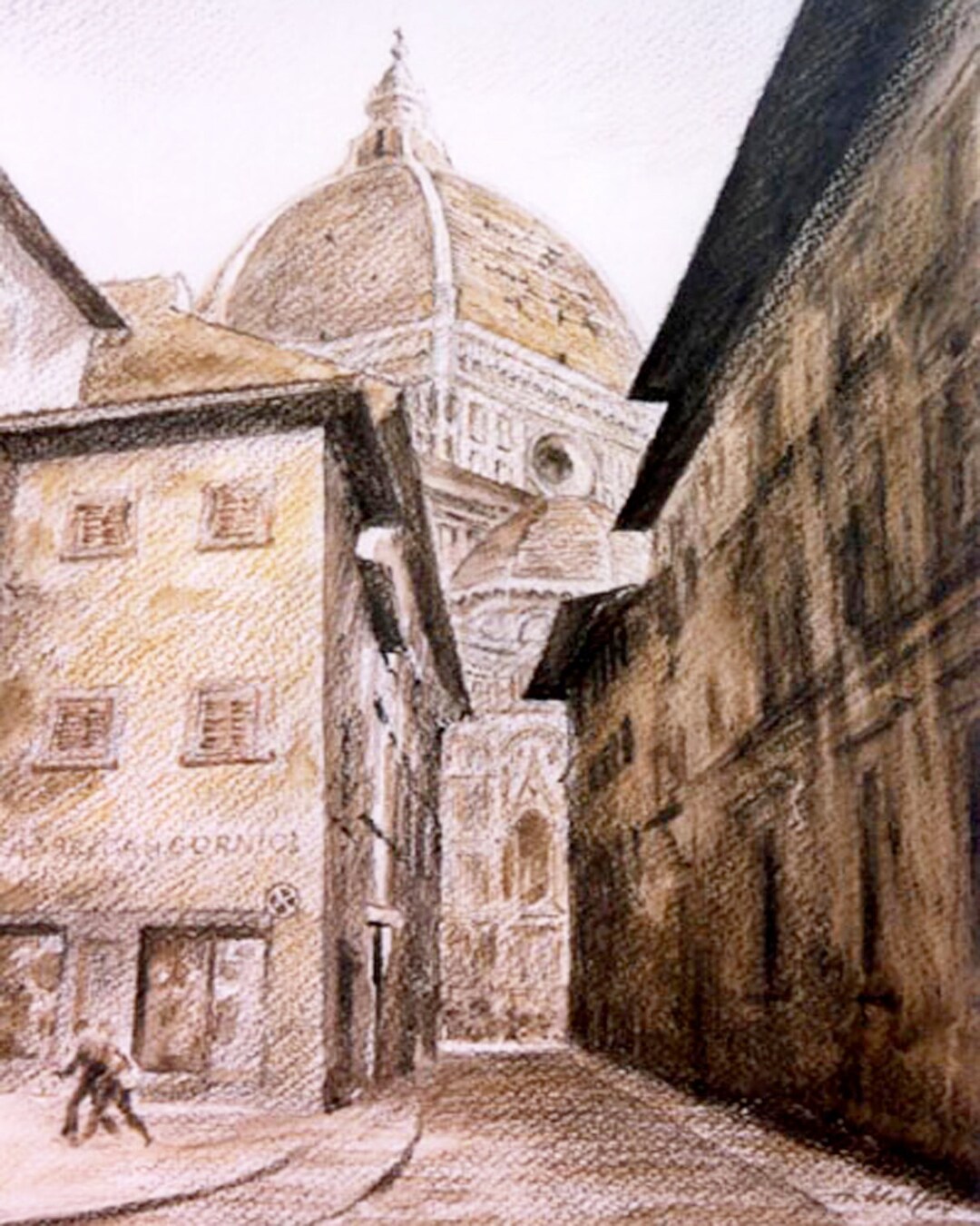Duomo Di Firenze Print: Watercolor Pencil Cityscape (8x10) - Etsy