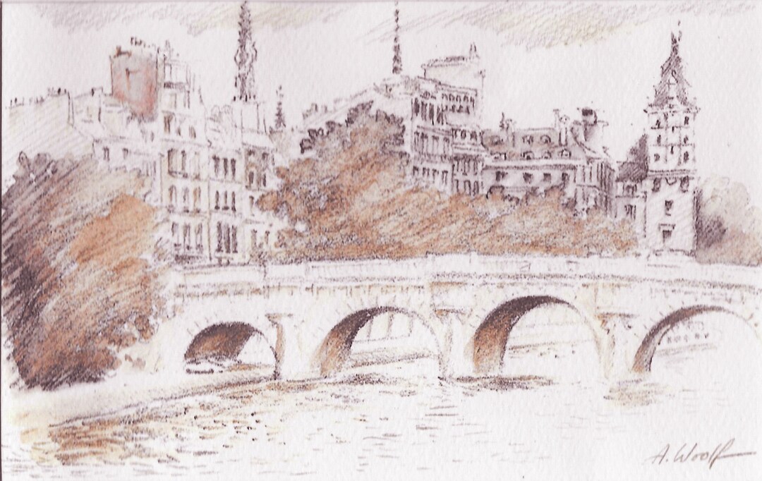 PARIS CITYSCAPE WATERCOLOR Paris Wall Art Watercolor Pencil - Etsy