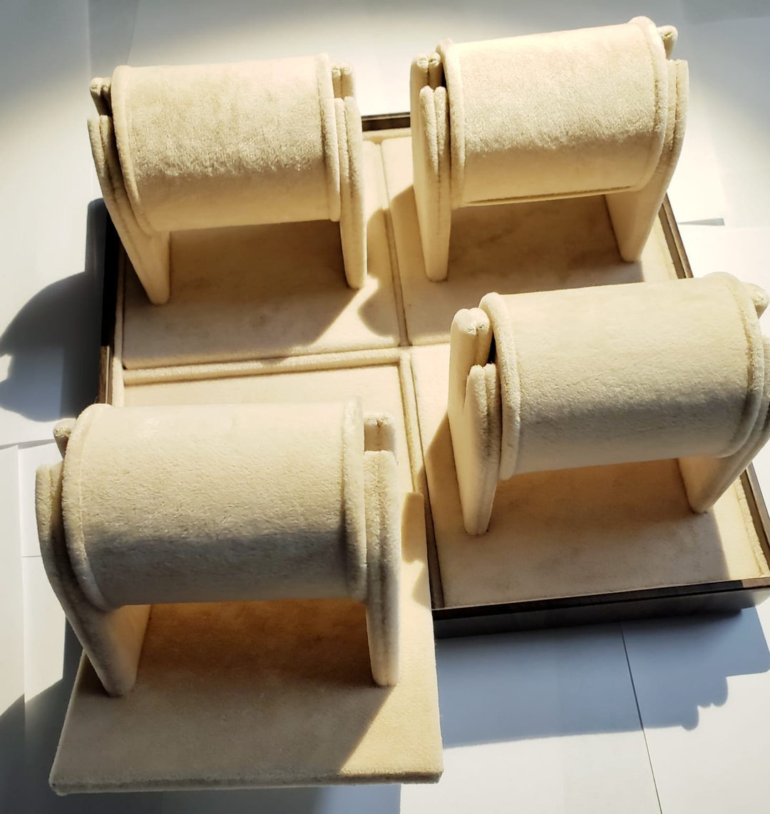 Bangle Display in Velvet and Wood - Etsy