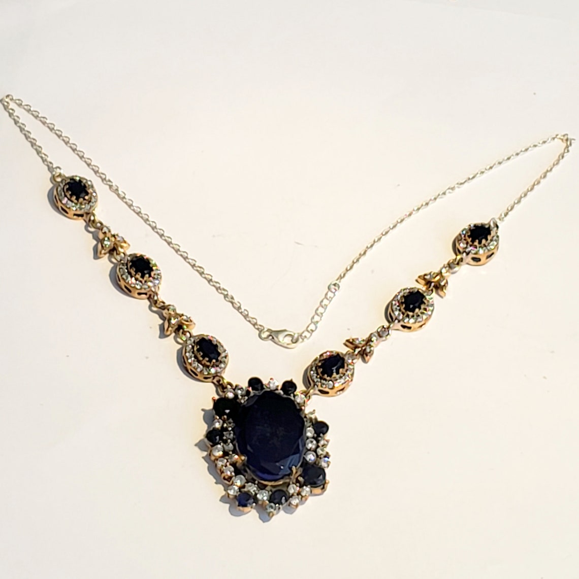 Collar de zafiro collar de plata de ley collar de zafiro - Etsy España
