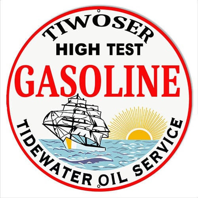 GAS STATION SIGNS Tidewater High Test Gasoline 18 Inch Round Etsy gas-station-signs-tidewater-high-test-gasoline-18-inch-round-etsy