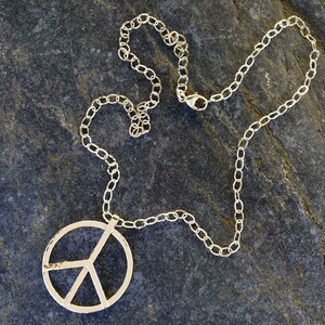 Peace Sign Necklace Peace Symbol Pendant on a 16" Thru 20" Chain ...