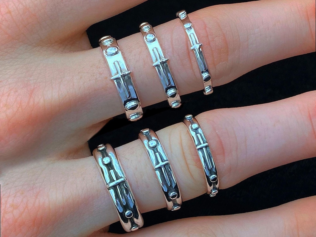 Sterling Silver Rosary Ring, Prayer Ring, First Communion Ring ...