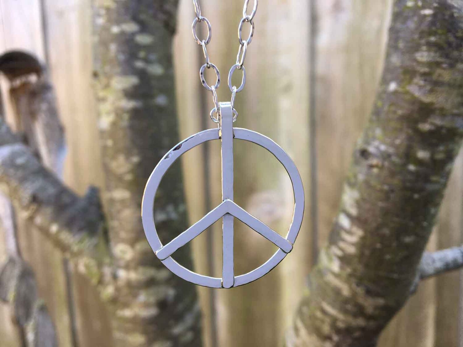 Peace Sign Necklace Peace Symbol Pendant on a 16" Thru 20" Chain ...