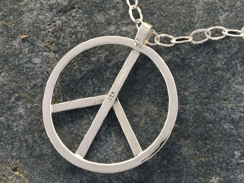 Peace Sign Necklace Peace Symbol Pendant on a 16" Thru 20" Chain ...