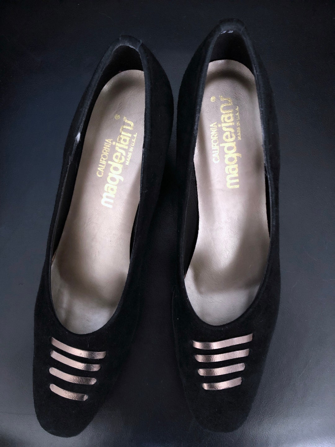 1980s Black Heels / California Magdesians / Size 8.5 - Etsy