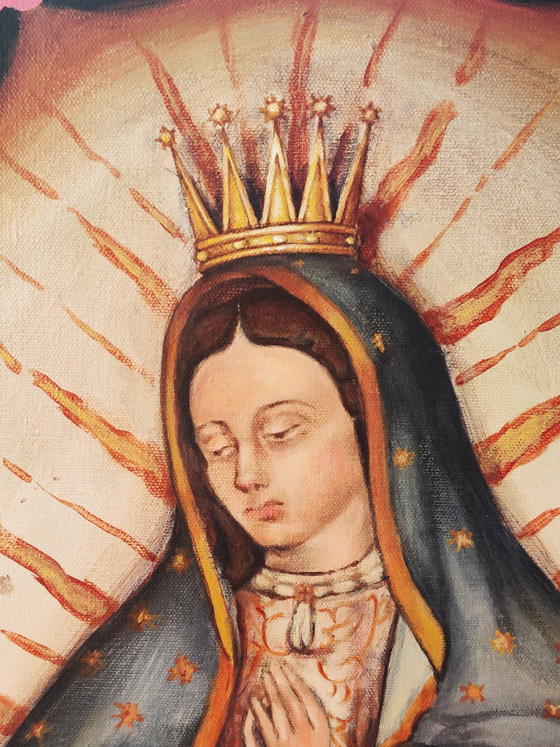 Our Lady of Guadalupe Original Acrylic Painting Cuzco Style - Etsy