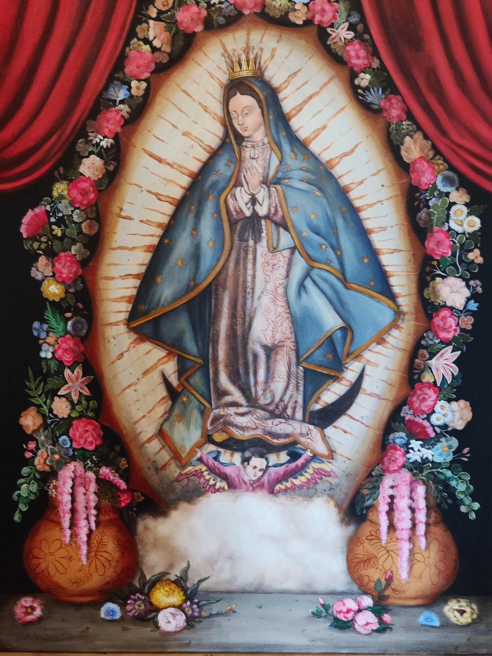 Our Lady of Guadalupe Original Acrylic Painting Cuzco Style - Etsy