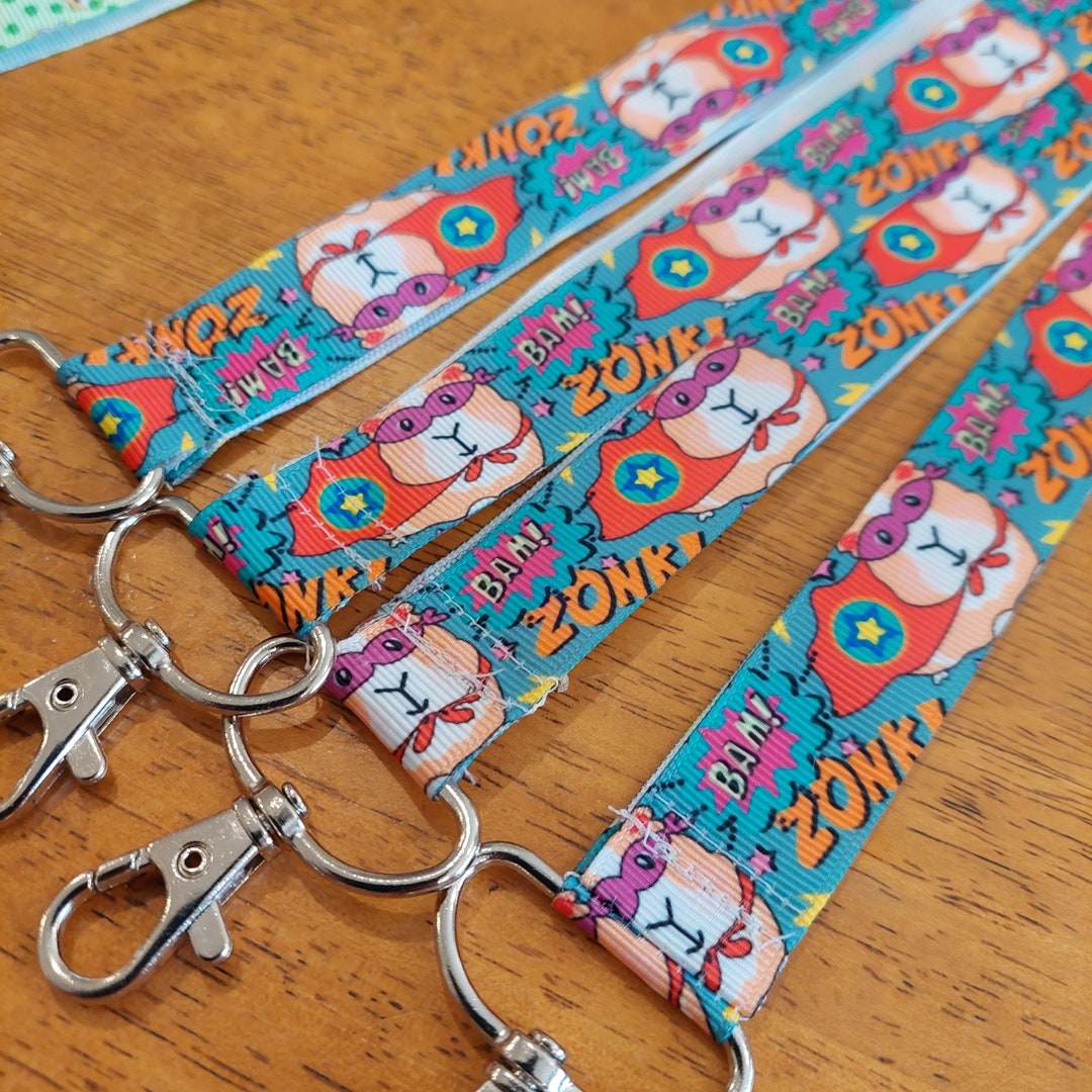 Guinea Pig Lanyard, Super Hero Cute Key Holder, Students Teacher Gift ...
