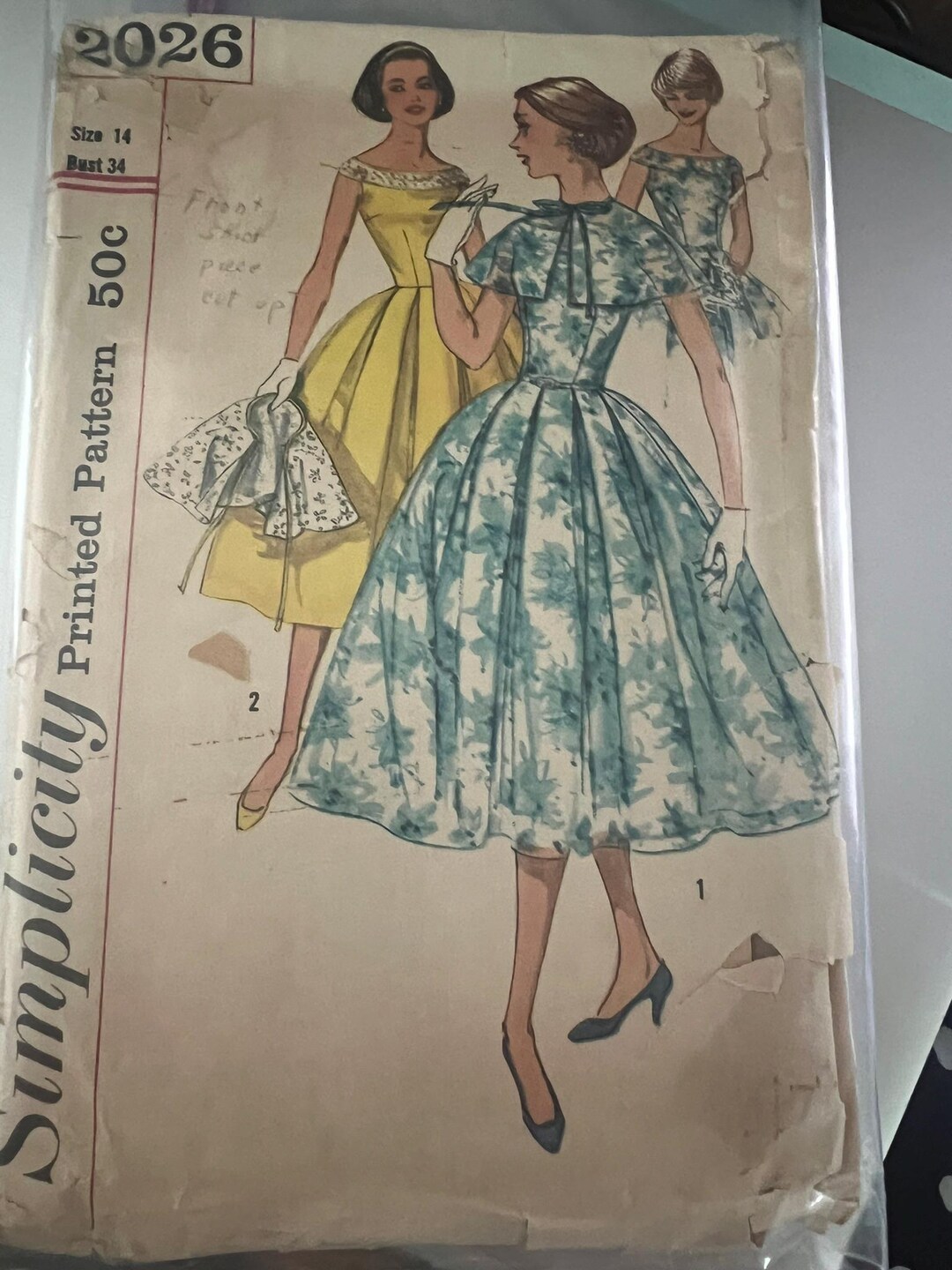 Vintage Simplicity 2026 Sewing Pattern, Jr. Misses' & Misses' One-piece ...