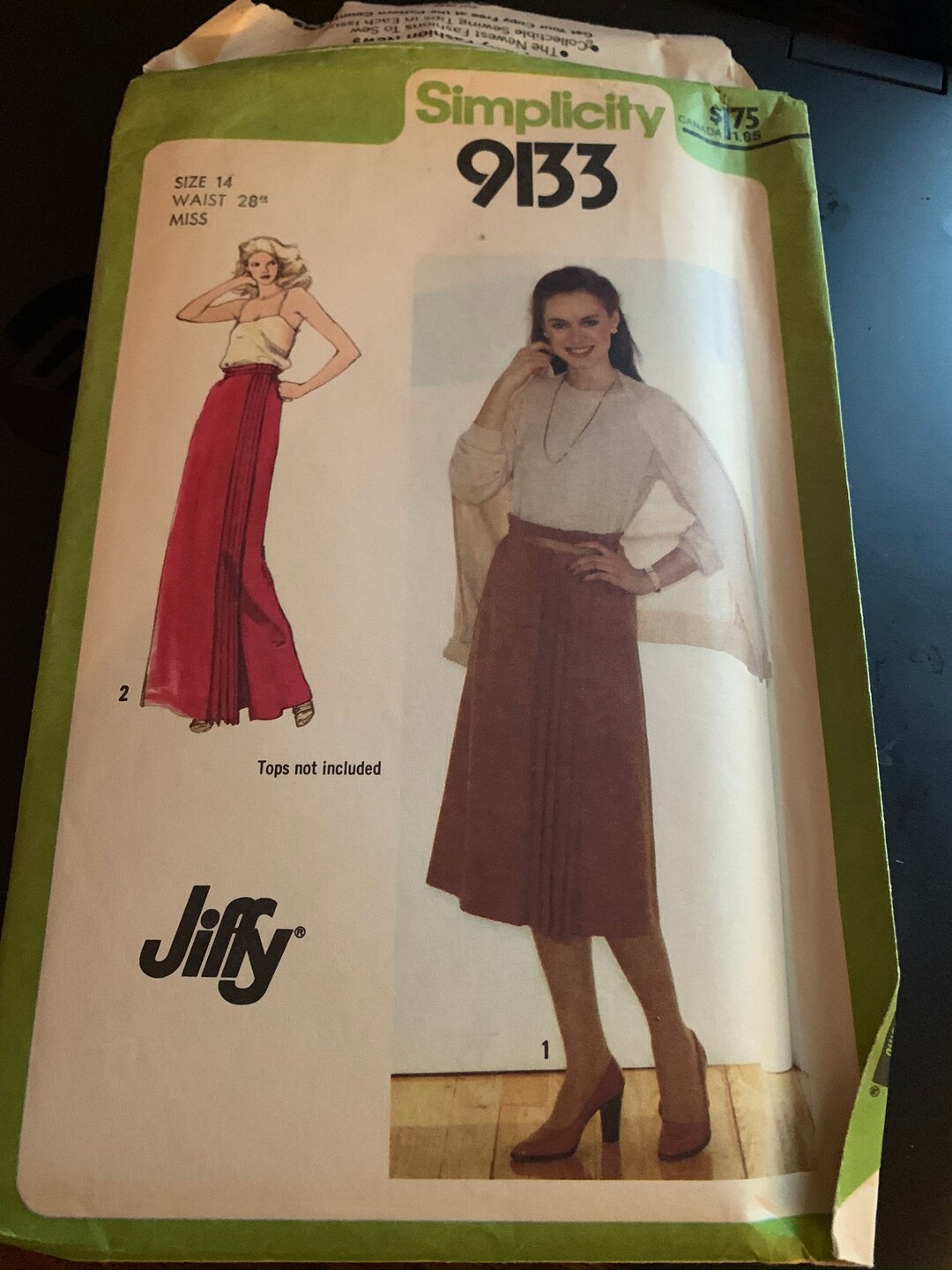 Simplicity 9133 Pattern, Size 14, Misses' Jiffy Front-wrap Skirt in Two ...