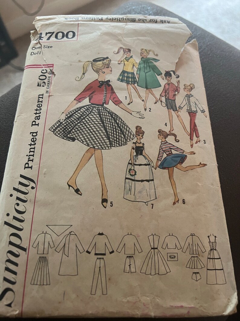 Vintage Simplicity 4700 Sewing Pattern, Weekend Wardrobe for Teen Model ...