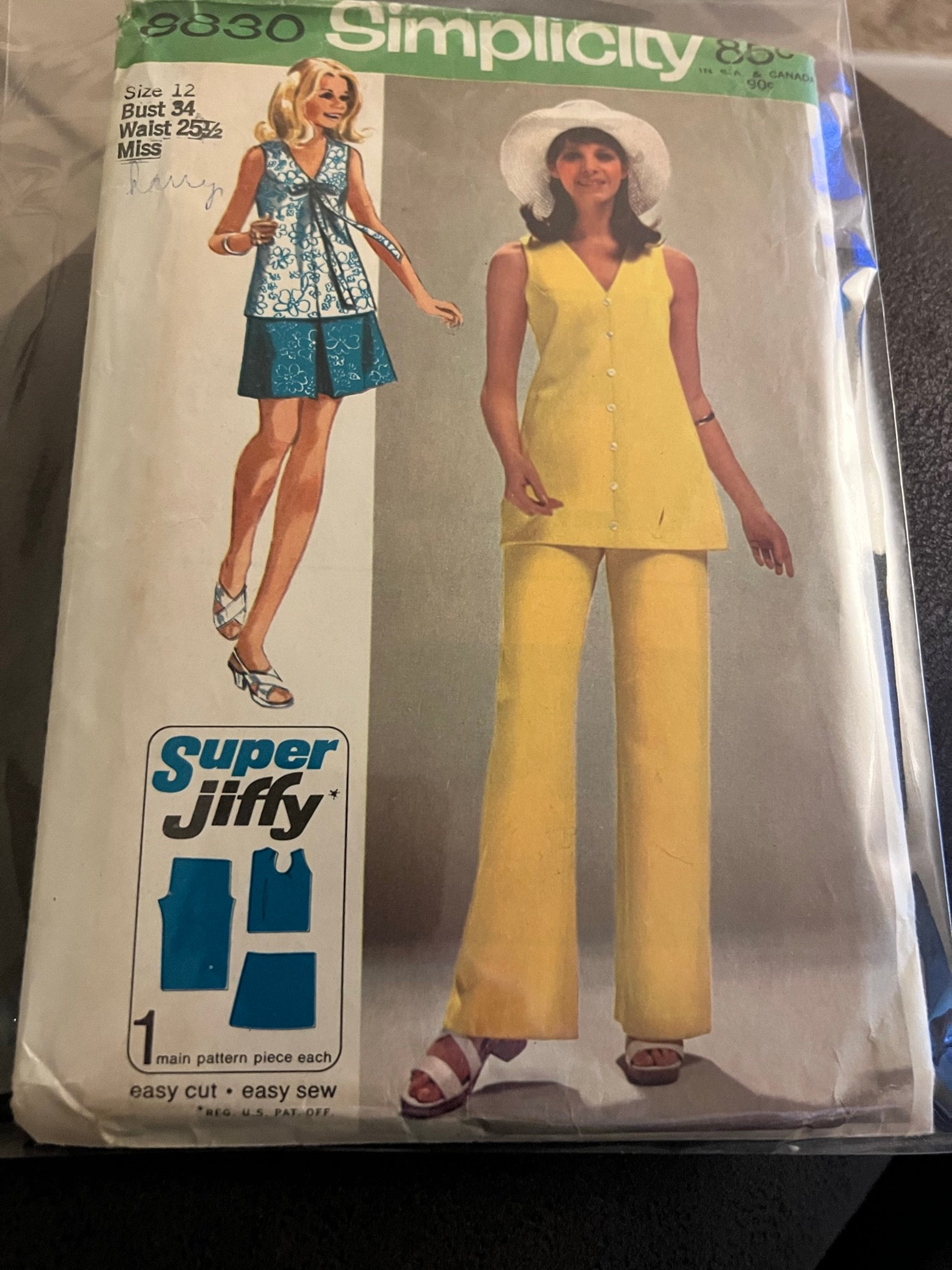 Vintage Simplicity 8830 Sewing Pattern, Misses' Super-jiffy Mini-skirt ...