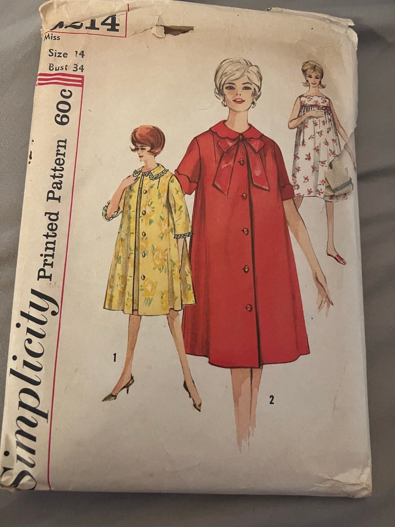 Vintage Simplicity 4214 Sewing Pattern, Misses' Nightgown and Robes ...