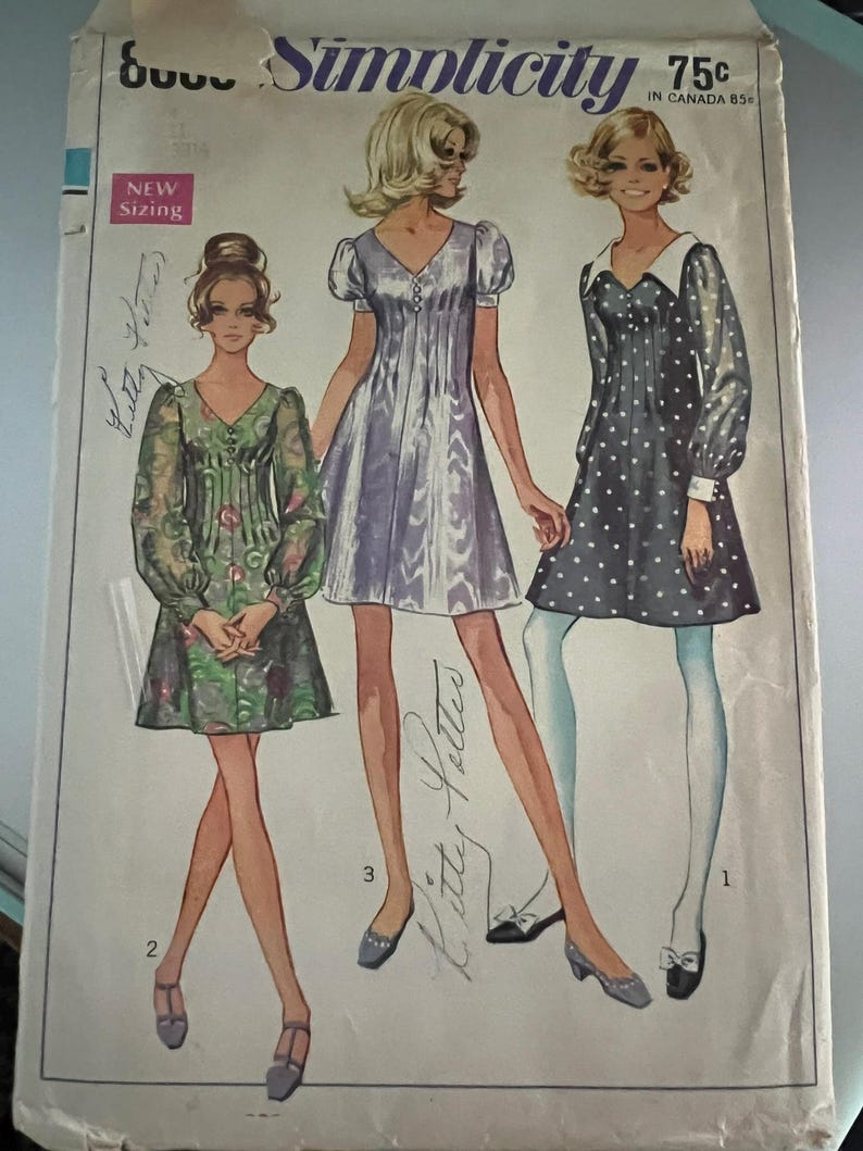 Vintage Simplicity 8089 Sewing Pattern, Juniors' and Misses' Dress ...