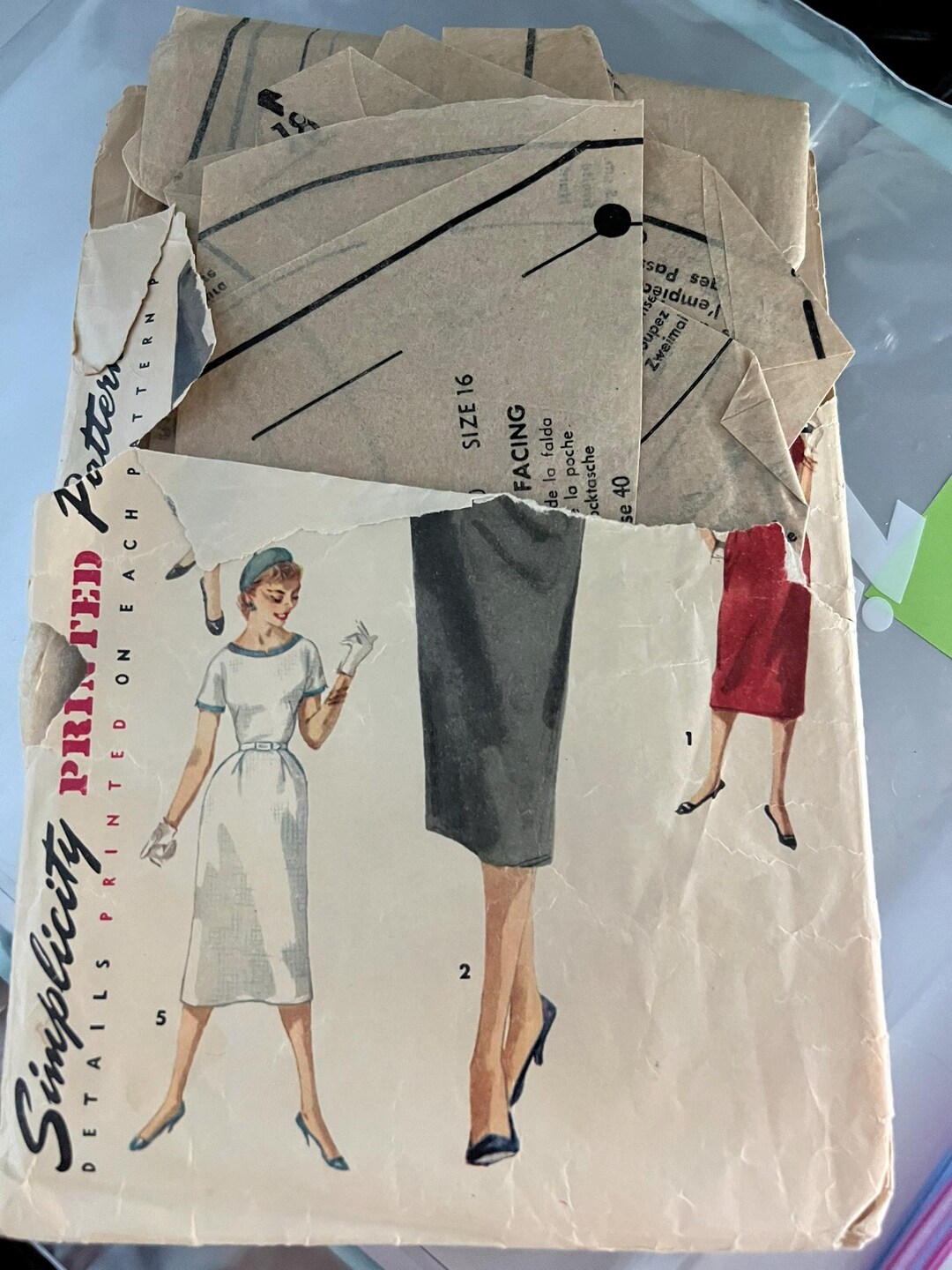 Vintage Simplicity 1410 Sewing Pattern, Misses' One-piece Dress W ...