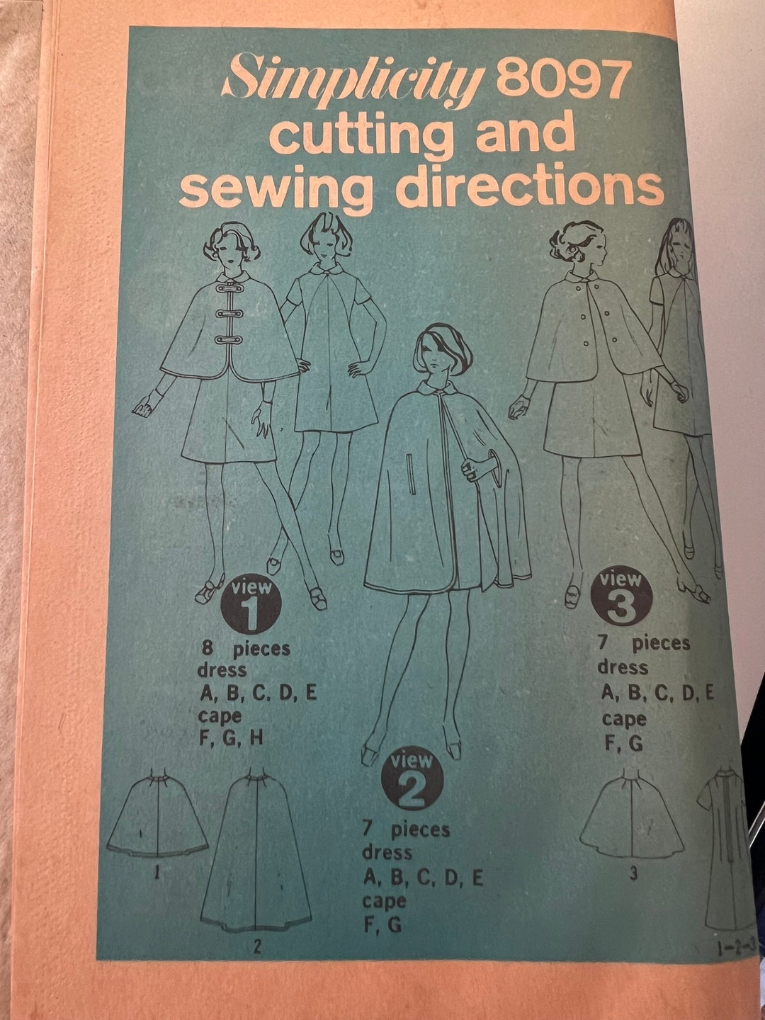 Simplicity 8097 Sewing Pattern, Misses' Reversible Cape and Dress, Size ...