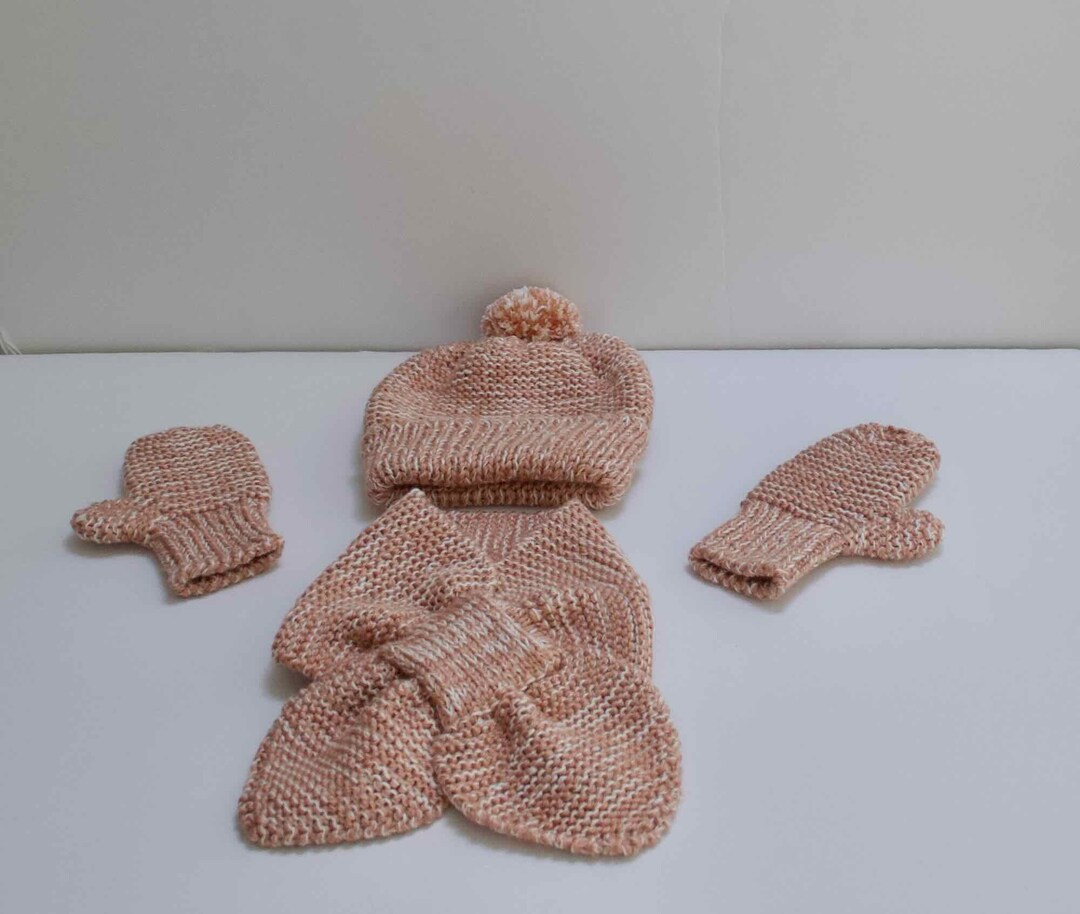 Kid's Almond Scarf, Hat and Mitten Set, Holiday Gifts for Toddlers, 6-7 ...