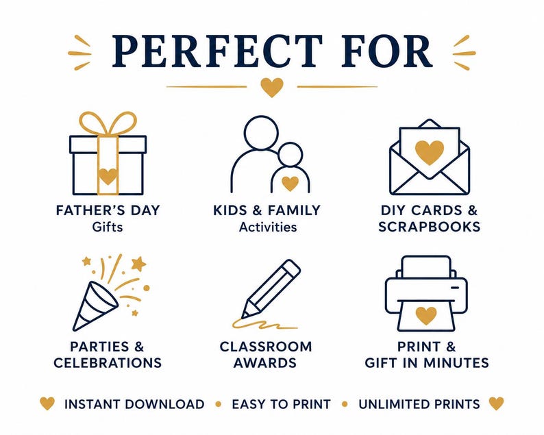 World’s Best Dad Award Certificate Printable PDF, Father’s Day Gift ...