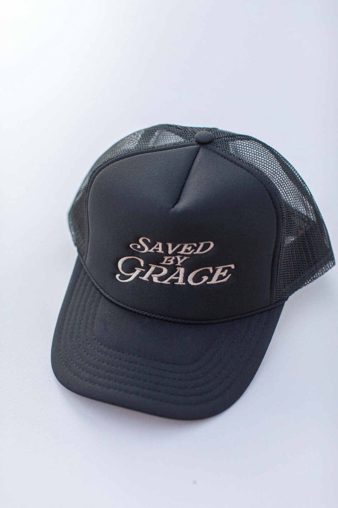 Embroidery Christian Faith Saved by Grace Trucker Hat - Etsy