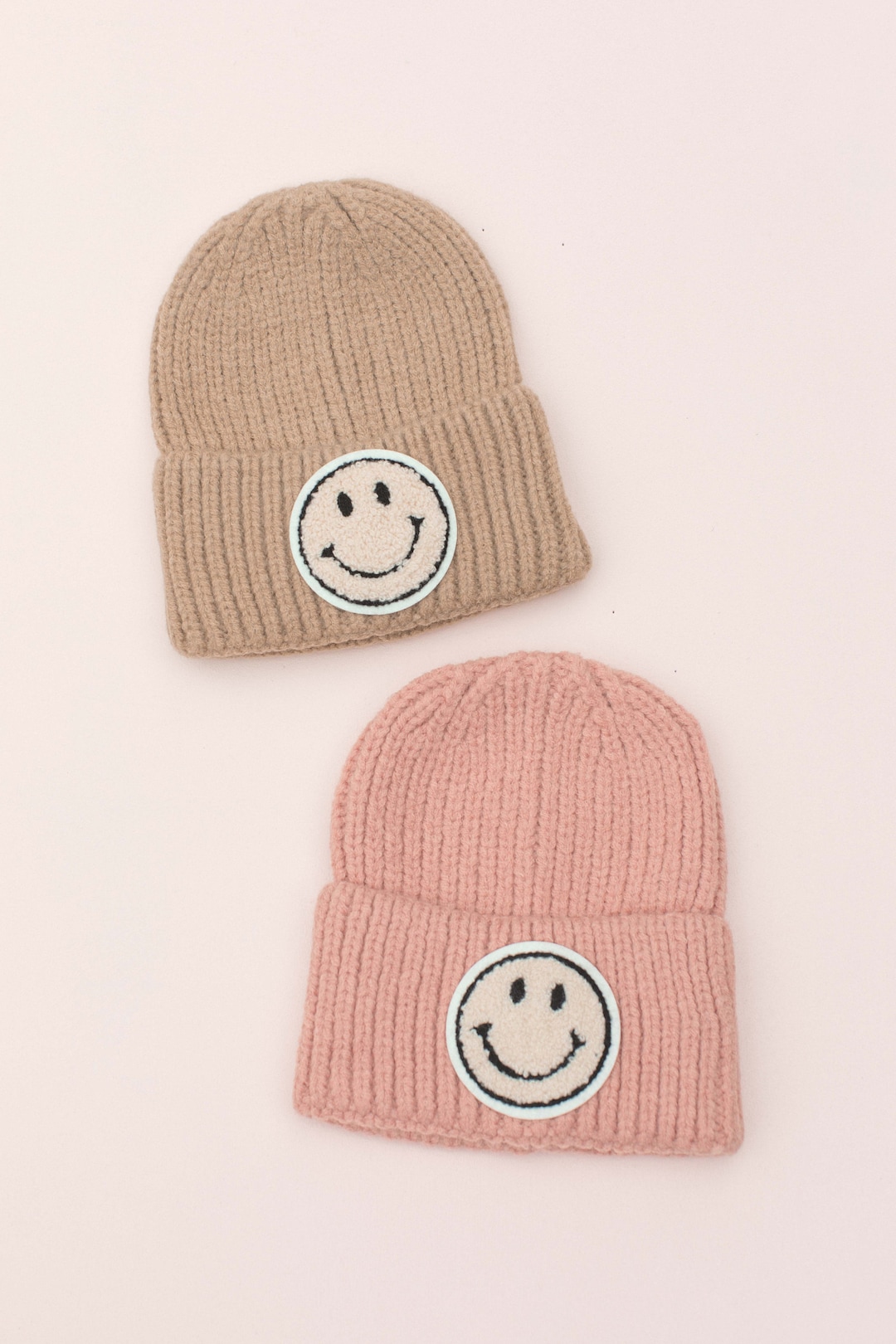 Smiley Face Kids Toddler Youth Skull Knit Beanies - Etsy