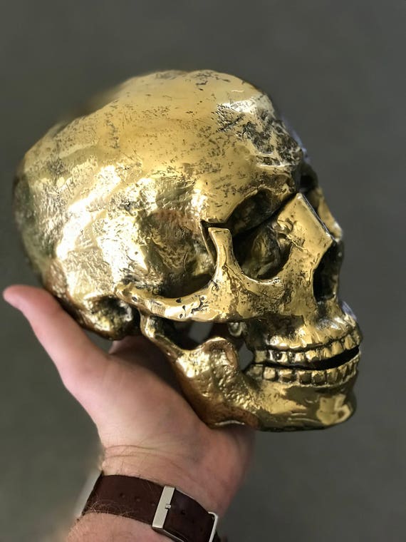 Life Size Brass Skull Human Skull Cast In SOLID METAL | Etsy