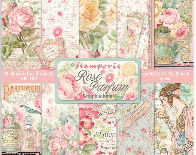 Stamperia Rose Parfum 12" X 12" Paper Pad 10 Pc Double Side,craft ...