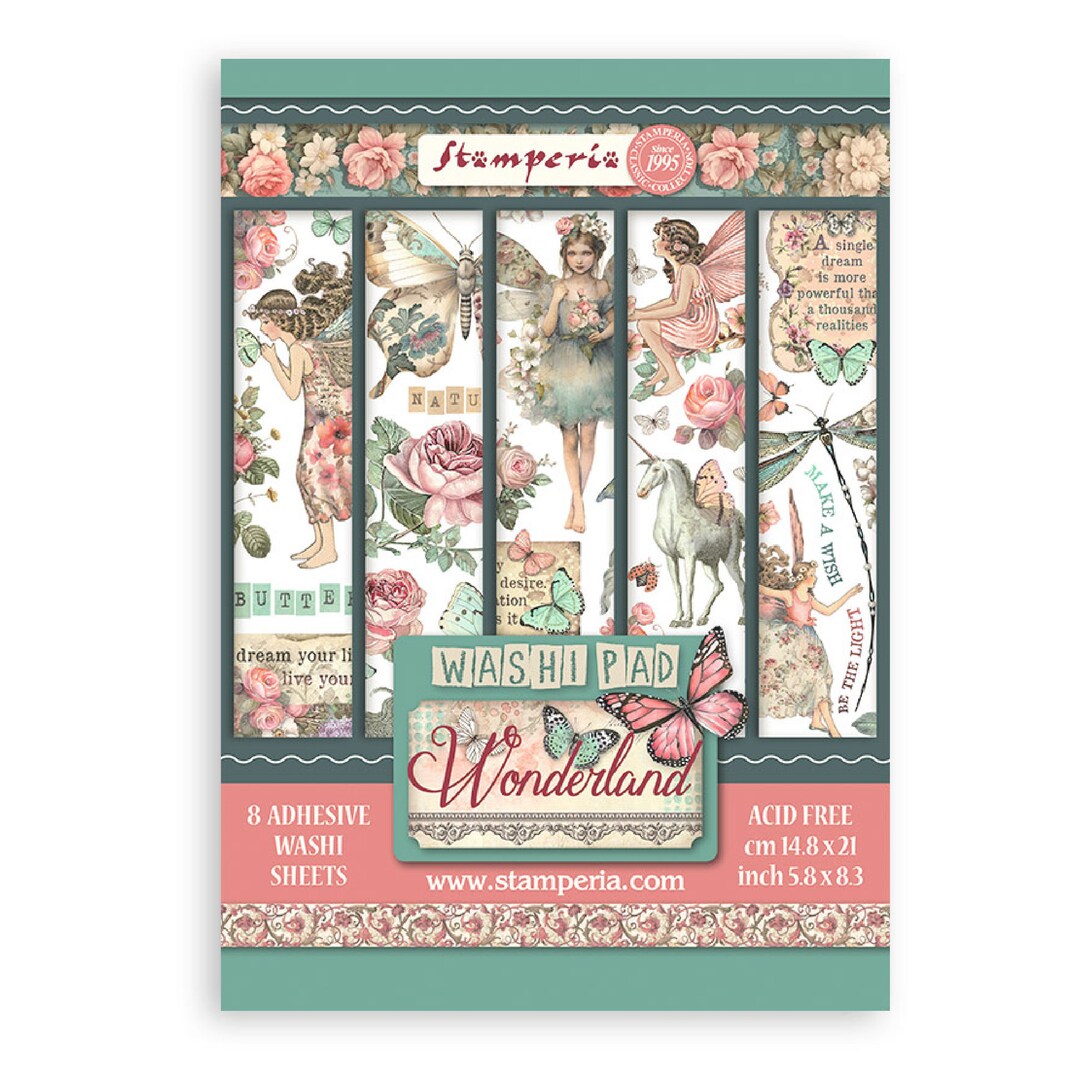 Stamperia Wonderland Washi Pad ,craft Supplies,scrapbooking,washi ...