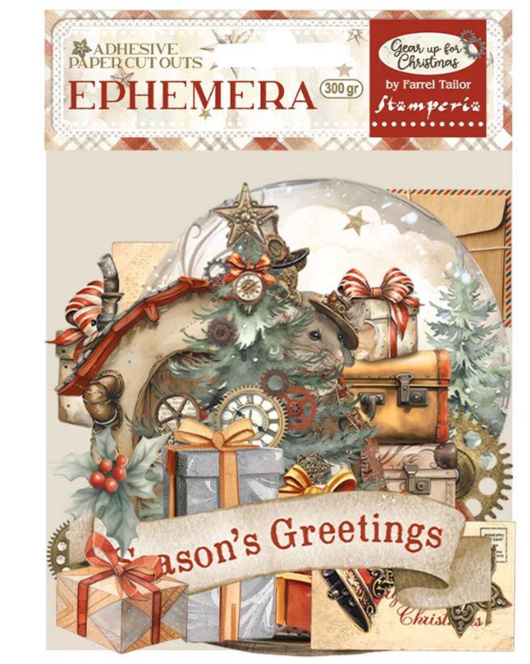 Stamperia Gear up for Christmas Ephemera,craft Supplies,card Making ...