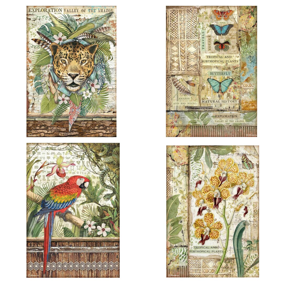 Stamperia Amazonia Rice Paper A4 Crafts - Etsy