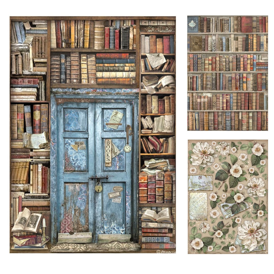 Stamperia Vintage Library A4 Rice Paper,embellishments,crafts Supplies ...