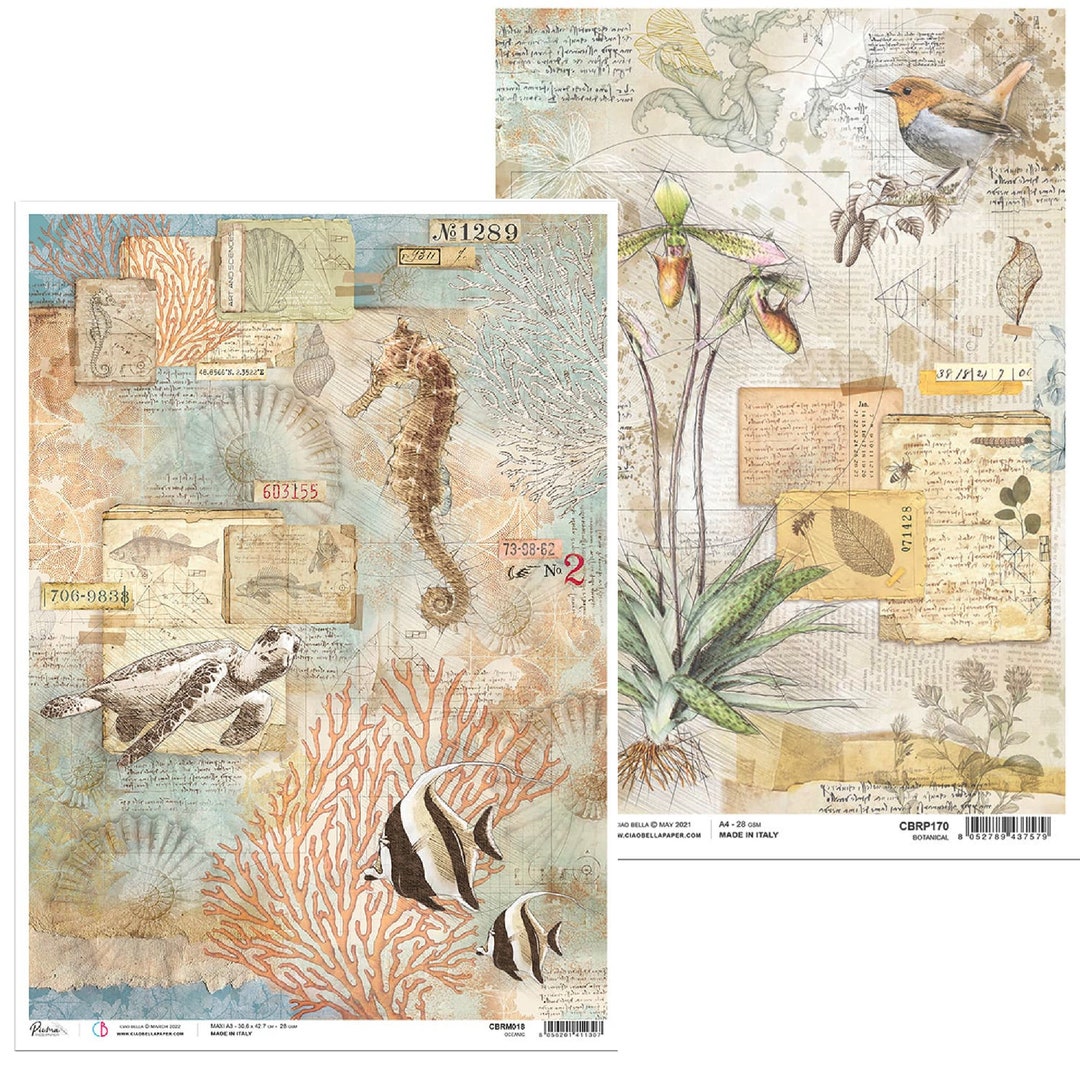 Ciao Bella A4 Rice Paper,botanical,craft Supplies,decoupage Paper ...