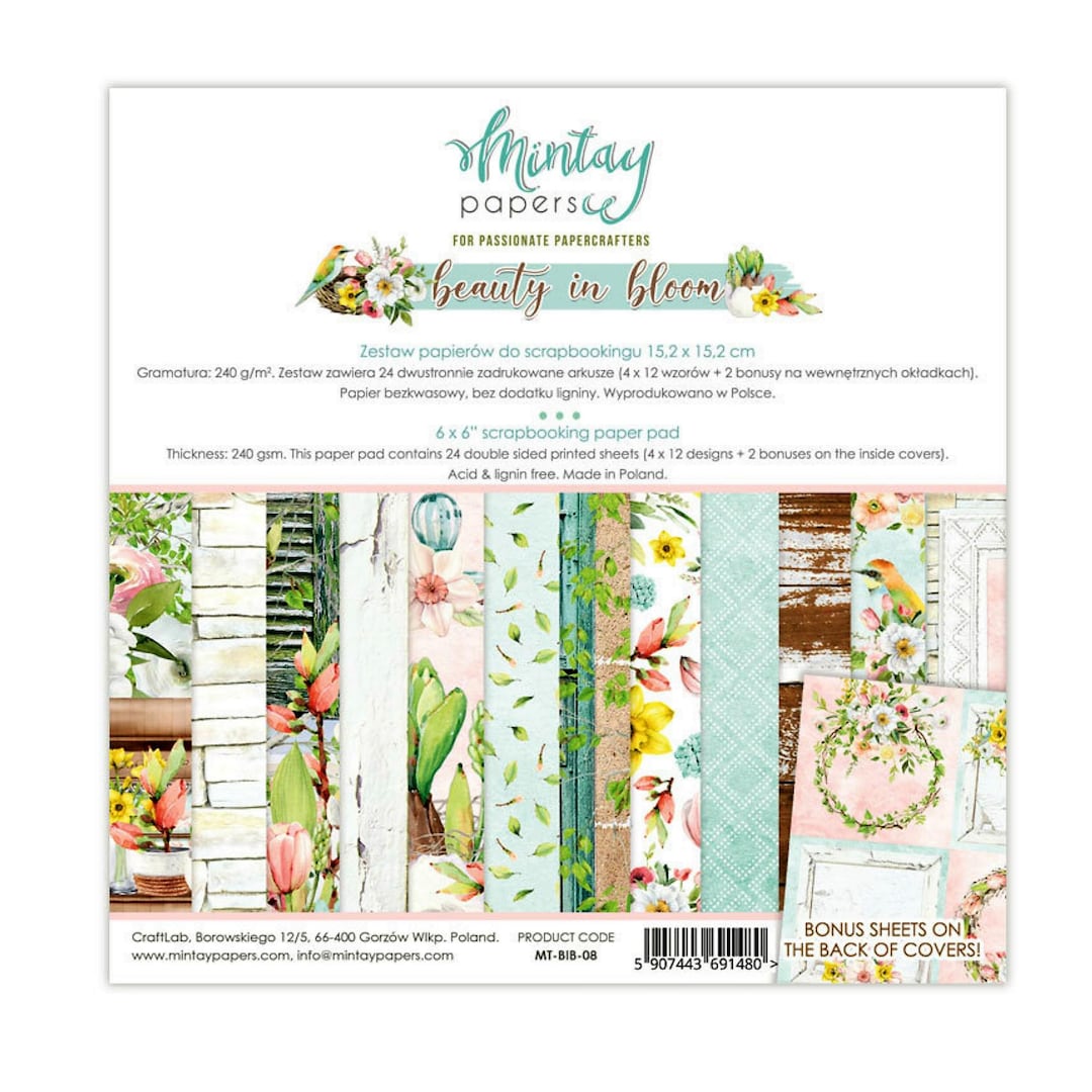 Mintay Beauty in Bloom 6" X 6" Paper Pad,card Making,craft Supplies ...