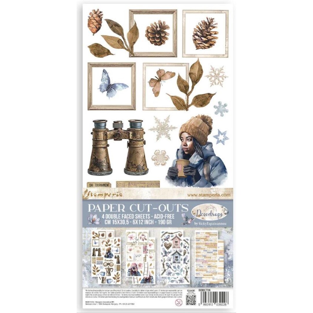 Stamperia Dewdrops Paper Cut-outs ,craft Supplies,embellishments ...