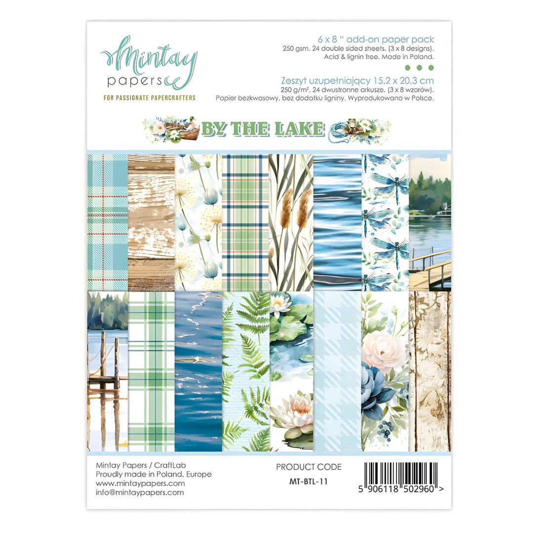 Mintay by the Lake 6" X"8 Add-on Paper Pad Scrapbooking Paper Pad, Card ...
