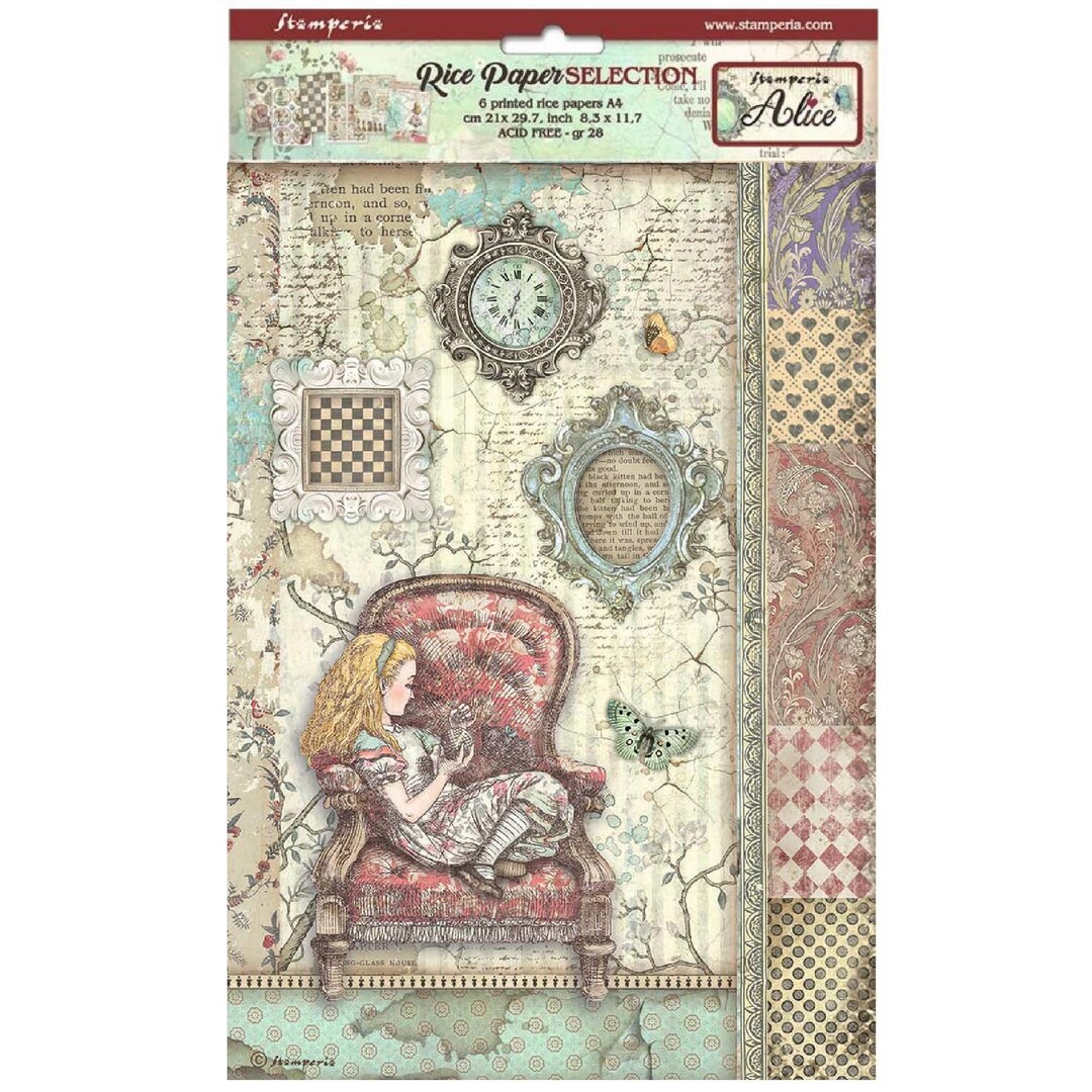 Stamperia Alice A4 Rice Paper Pack ,craft Supplies,card Making ...