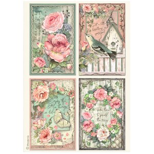 Stamperia A4 Rice Paper House of Roses ,embellishment,craft Supplies ...