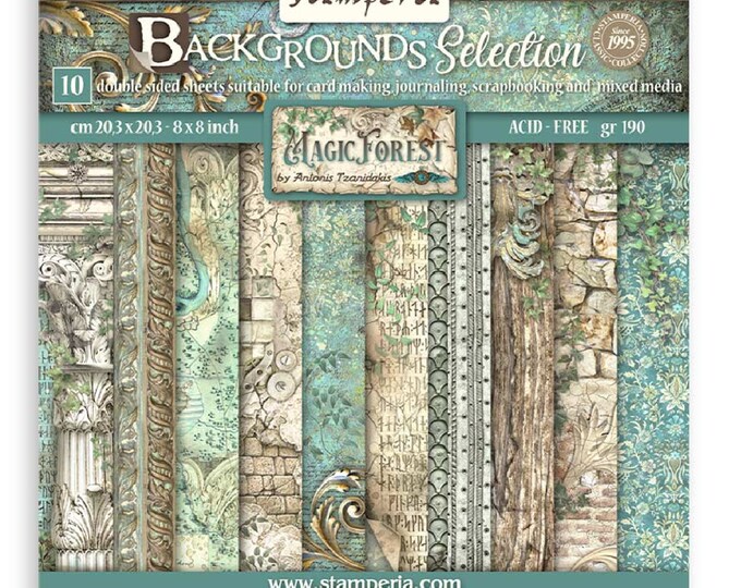 Stamperia Magic Forest 8" X 8" Background Selections Paper Pad,craft ...
