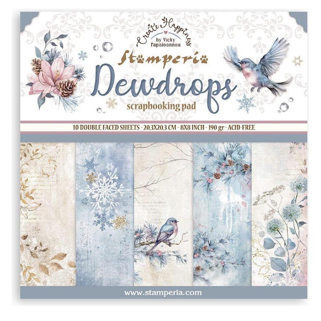 Stamperia Dewdrops 8" X 8" Paper Pad 10 Pc Double Side ,craft Supplies ...