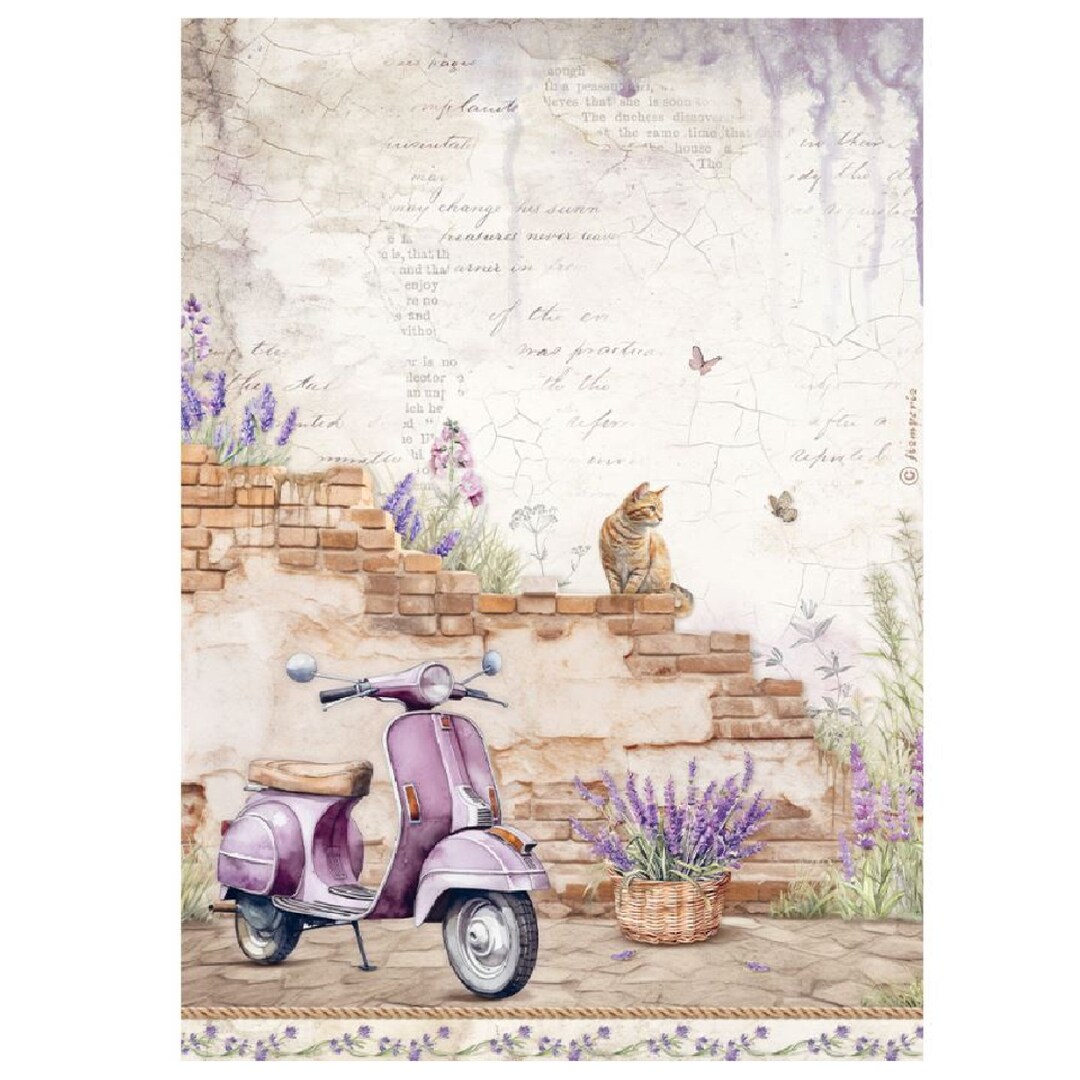 Stamperia Lavender A4 Rice Paper,craft Supplies,card Making ...